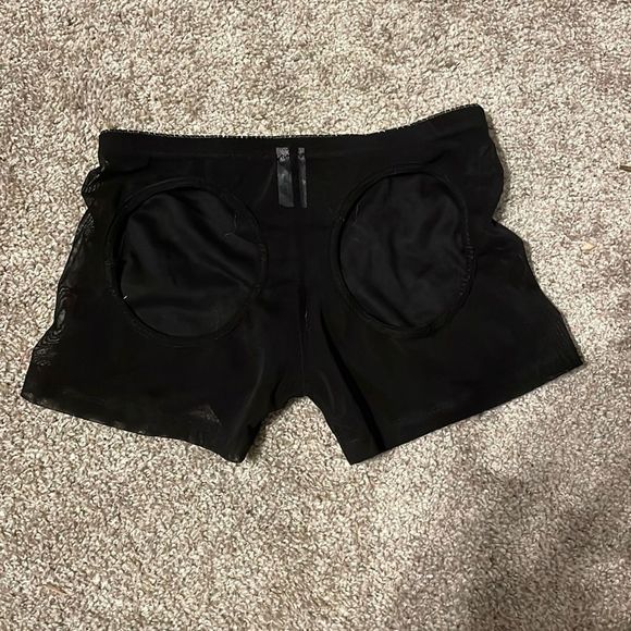Shorts | Nylon Exposed Cheek Booty Shorts With Lace Sides | Poshmark